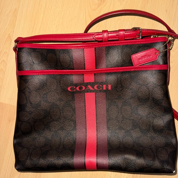 Coach | Bags | Coach F3842 Signature Varsity Striped Crossbody | Poshmark